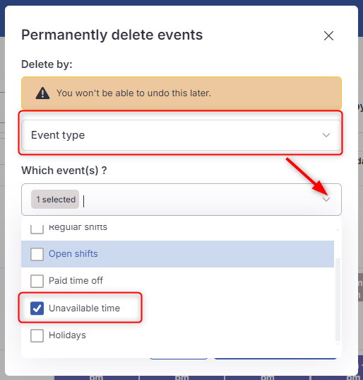How to Delete / Cancel Unavailable Time on the Scheduler – Timesheet Mobile